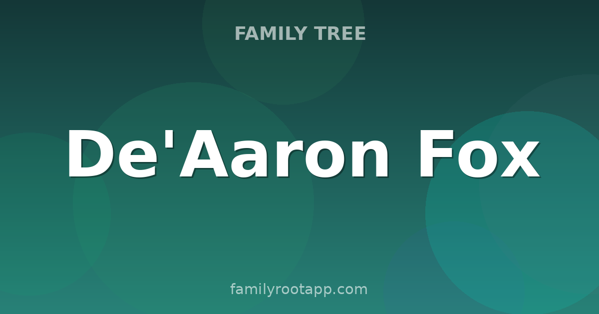 De'Aaron Fox Family Tree: The Story Behind The Sacramento Kings' Speed ...